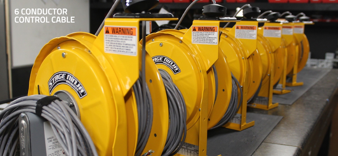 Custom Retractable Cable Reels - Stage Ninja